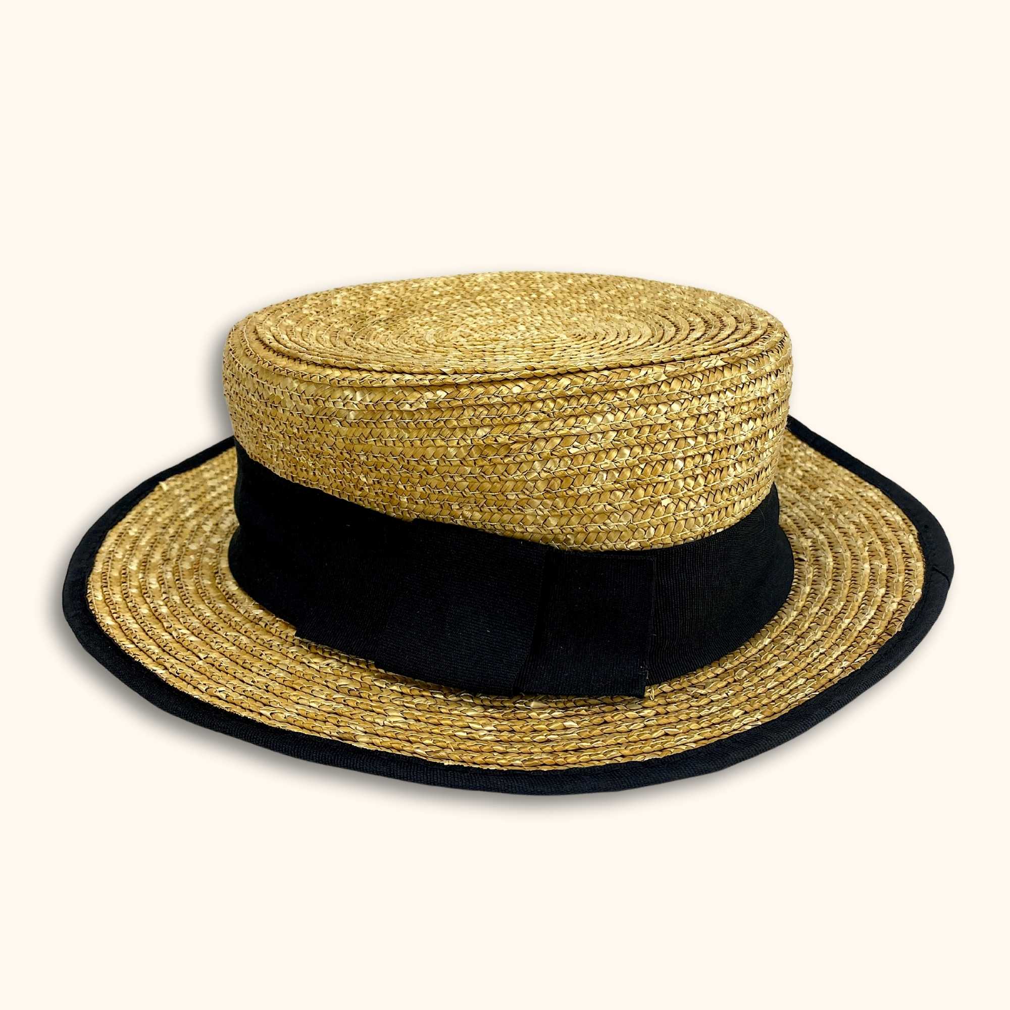 Zara Round Woven Straw Boaters Hat